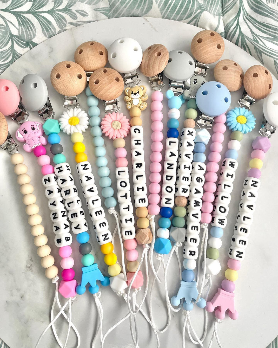 Personalised Dummy Chains - BPA Free Silicone Dummy Clips – Beads & Bubs